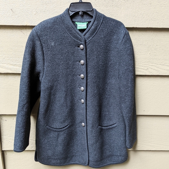 geiger | Jackets & Coats | Geiger Classic Walk Boiled Wool Charcoal ...